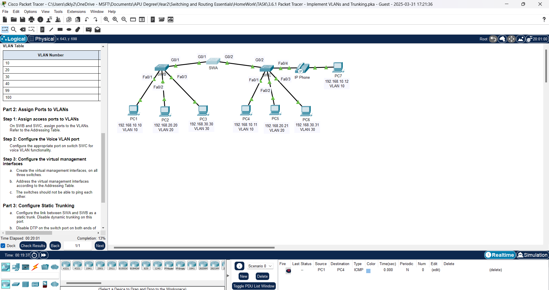 3.4.5 Packet Tracer - Configure Trunks | Cisco VLAN Trunking Guide
