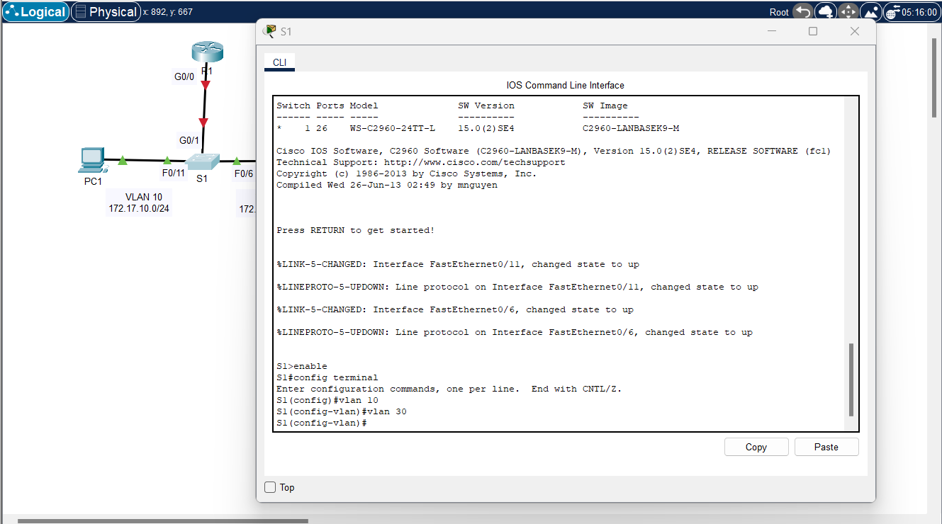 4.2.7 Packet Tracer - Configure Router-on-a-Stick Inter-VLAN Routing